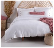 Bílé povlečení na jednolůžko z bavlny Renforcé 140x200 cm Como Striped – Mila Home Luxury
