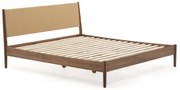 Tmavě hnědá dvoulůžková postel z ořechového dřeva s roštem 180x200 cm Elan – Kave Home