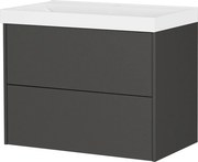Antracitová matná závěsná skříňka pod umyvadlo 81x65 cm Bodera – Germania