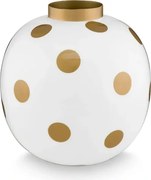 Pip Studio kovová váza bílo-zlatá střední (Dekorační plechová váza 23 cm)