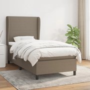 Box spring postel s matrací taupe 100 x 200 cm textil