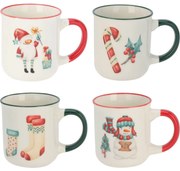 4dílná sada hrnků Holly Jolly, 200 ml, porcelán