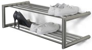 Kovový závěsný botník ve stříbrné barvě 80x23x33,5 cm Soenz – Spinder Design