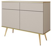 Piaski komoda ORO KSZ107 MDF Barva: béžová/ zlaté nohy
