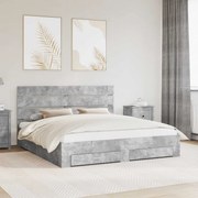 Rám postele s čelo Betonově šedá 200 x 200 cm Kompozitní dřevo 3411940