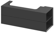Ravak Lite - Umyvadlová skříňka 120x45x43 cm, 2 zásuvky, matná černá X000001892