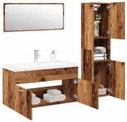 4dílná koupelnová sestava old wood kompozitní dřevo 3328599