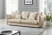Designová 3-místná pohovka Cocooning šampaňská béžová samet 225cm