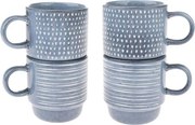 Sada 4 ks keramických hrnků SKY BLUE, 290 ml