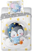 Dětské bavlněné povlečení do postýlky 135x100 cm CUDDLES - Tučňák