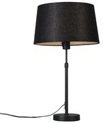 Stolní lampa černá s stínítkem černým 35 cm nastavitelná - Parte