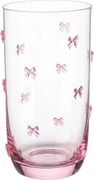 Sklenice na vodu s romantickým motivem mašliček - Ø 7*15 cm / 350 ml