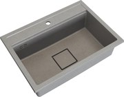 Gamma Quadro 7050, 1-komorový granitový dřez 700x500x220 mm, béžová, GMA-ZLE000235