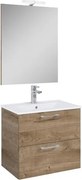 Koupelnová sestava s umyvadlem Ceramia Lea 61,5x55x41,7 cm dub LEASET60D
