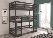 ADRK Furniture Třílůžková patrová postel TEDRO 200x90 CH-Ted-GRAP-208-E1725