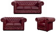 FN Sedací souprava Chesterfield Lord 3+2+1 kůže bordó