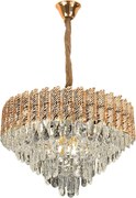 Toolight Toolight, křišťálové stropní svítidlo 50cm, 7xE14, G054-CP, zlatá, OSW-08948