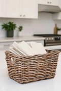 Dekorativní úložný koš CESTA, ratan, délka 33 cm, natur