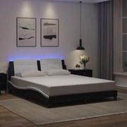 Rám postele s LED bez matrace Zadar černý a bílý 160x200 cm 3214122