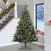 Umělý skládací vánoční stromeček 300 LED Zelená 240 cm PVC a PE 3396015