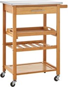 Bambusový servírovací stolek na kolečkách 41x58 cm Harlow – Premier Housewares