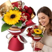Camerazar Kytice květin, slunečnice, červená růže, elegantní dárek