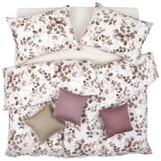 SCANquilt povlečení SATÉN DESIGN listy pudrová 140 x 200/70 x 90 cm