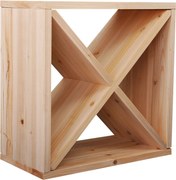 HOMCOM Stojan na víno a lahve pro 24 lahví, přírodní dřevo, 50 x 26 x 50 cm | Aosom