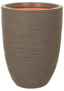 Capi Nature Rib NL Vase Elegant Low Warm Taupe Ø 34 cm / V 46 cm