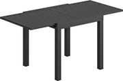 Zahradní stůl Rozkládací hliníkový jídelní stůl 80/160 x 80 cm pro 4-6 osob, obdélníkový s lamelovou deskou