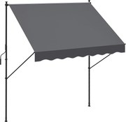 Outsunny Sklopný Ruční Markýza 200x1,75 m Exteriérová Terasová Rolovací Markýza S Nastavitelnou Výškou s Kličkou 210-310 cm Bez Vrtání pro Balkon Zahr