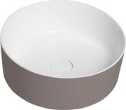 Sapho Thin - Umyvadlo na desku, průměr 38 cm, bez přepadu, bez otvoru pro baterii, matná bílá/agila WN548-43
