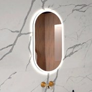 Comodo Zrcadlo s pískovaným okrajem a LED podsvícením po obvodu Nikoletta LED 15 Typ: bez vypínače, Rozměry (cm): 50x90 - (Nikoletta LED 15/50)