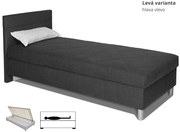 NEW DESIGN postele Válenda VARIO s hlavovým čelem a úložným prostorem, matrace a rošt v ceně, 80×200 cm Velikost postele: 80 × 200 cm, Strana: Levá