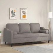 3místná pohovka s polštáři taupe 180 cm textil 3200860