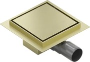 Mexen Flat-Q, bodová podlahová vpusť 15 cm, zlatá matná, 1A10015