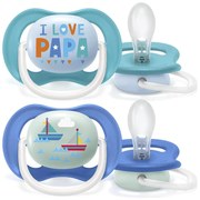 PHILIPS AVENT Philips AVENT Šidítko Ultra air Text 6-18 m chlapec, 2ks