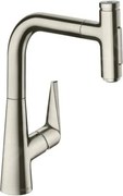 Hansgrohe Talis Select M51, dřezová baterie M5117-H220 s výsuvnou sprškou, sBOX, nerezová, HAN-73868800