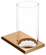 Keuco Edition 400 - Pohárek na kartáčky a pastu s držákem, sklo/kartáčovaný bronz 11550039000