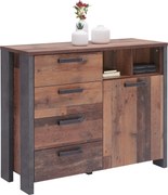 XXXLutz KOMODA, hnědá, tmavě šedá, tmavě hnědá, 107/88,5/41,3 cm Carryhome - Široké komody - 000687021201