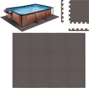 Podložka Pod Bazén Puzzle Voděodolná 12 Ks Hnědá 240X180 CM Prémiová Kvalita