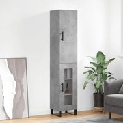 Skříň highboard betonově šedá 34,5x34x180 cm kompozitní dřevo