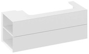 Ravak Lite - Umyvadlová skříňka 120x45x43 cm, 2 zásuvky, lesklá bílá X000001879