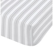 Šedo-bílé bavlněné prostěradlo Bianca Check and Stripe, 90 x 190 cm