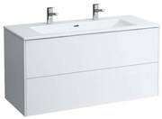 Laufen Pro S - Skříňka s dvojumyvadlem, 120x61x50 cm, 2 zásuvky, lesklá bílá H8649632611071