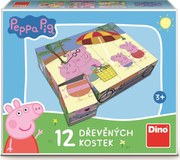 Dřevěné kostky dino peppa pig
