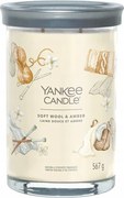 Yankee Candle svíčka Signature Tumbler ve skle velká Soft Wool & Amber 567g