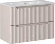 Comad Koupelnová skříňka s keramickým umyvadlem Nova Cashmere 80 cm - kašmír