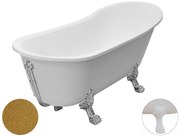 Besco Akrylátová volně stojící vana Olaya Glam Z 160x68 s přepadem Typ a barva výpustě: bez odpadového sifonu, Barva podpěrných nožek: Bílá