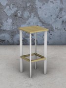 Barová židle bílá A11, dub Hamilton ZVOLTE VÝŠKU ŽIDLE:: 75 cm